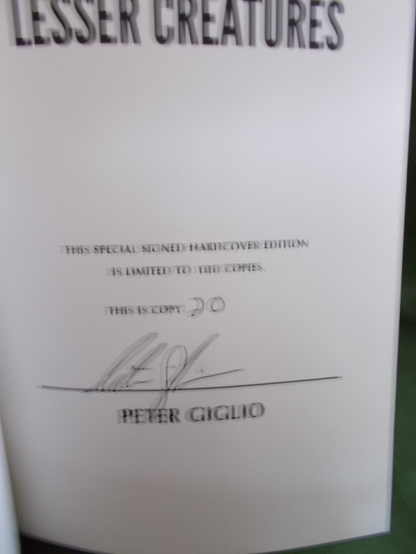 LESSER CREATURES (Signed Numbered Limited) - Jeff 'n' Joys Quality Books